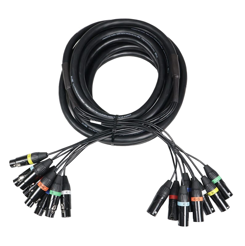 8-Channel XLR3F to XLR3M Balanced Snake 25ft Cable | Reverb