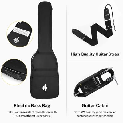 Donner Electric Bass Guitar 4 Strings Full-Size Standard Bass | Reverb