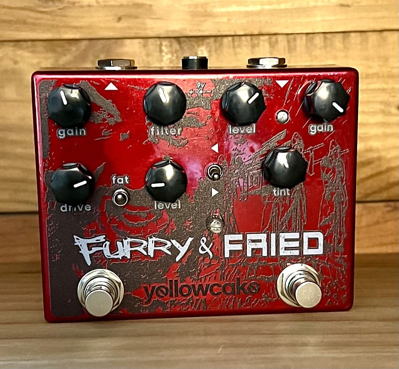 Yellowcake Furry & Fried Dual Fuzz/Overdrive Pedal *Rare* | Reverb