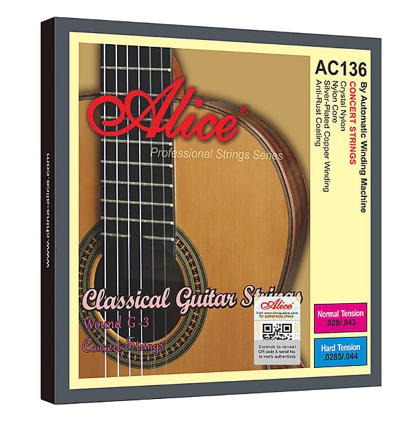 Alice AC136-N Crystal Nylon Classical Guitar Strings - Normal | Reverb