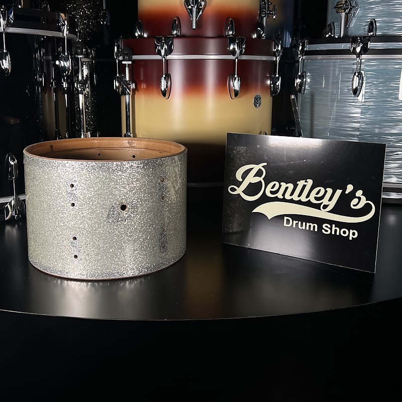 Vintage Ludwig 8x12" Maple Rack Tom Shell in Silver Sparkle | Reverb