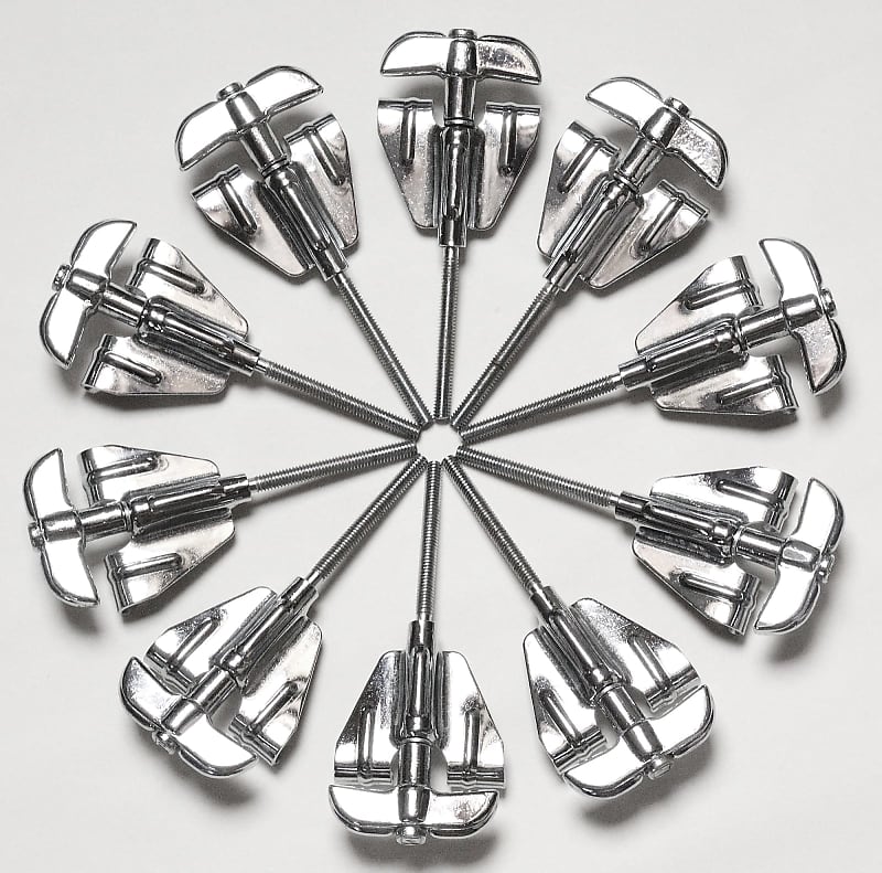 (10) Rogers Bass Drum Tension (Tuning) Rods and Claws / | Reverb