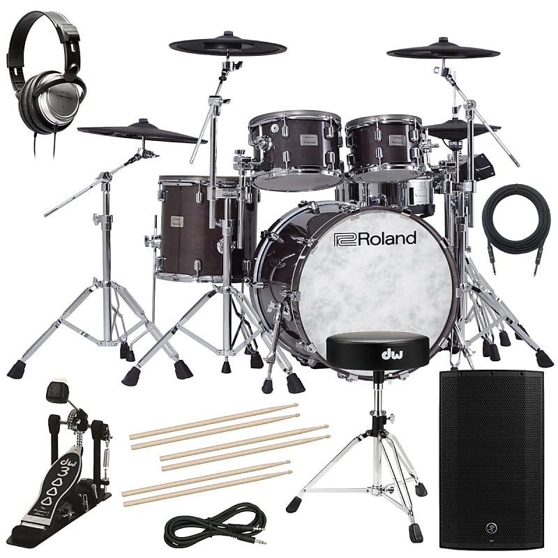 Roland VAD706 V-Drums Acoustic Design 5pc Kit - Ebony | Reverb