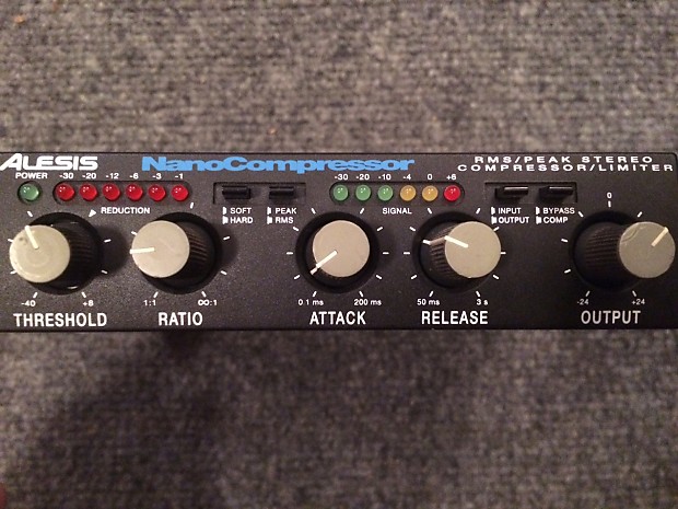 Alesis Nanocompressor RMS/Peak Stereo Compressor/Limiter | Reverb