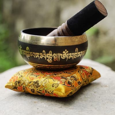 4" Tibetan Singing Bowl Set Authentic Handmade For Meditation | Reverb