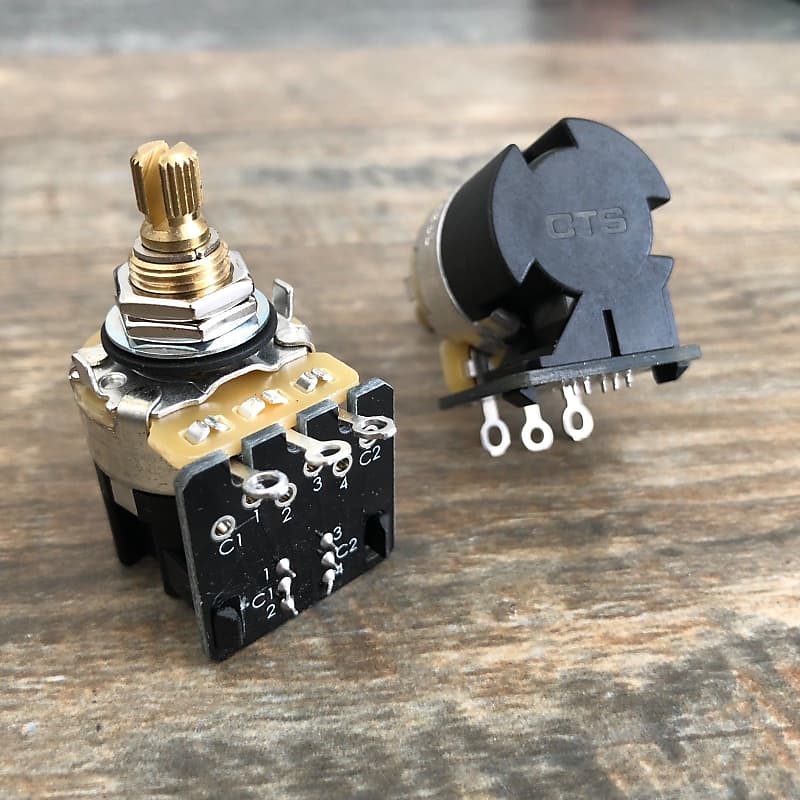 NEW CTS Full Size 250k Audio Taper Pot w/ DPDT Push/Pull By | Reverb