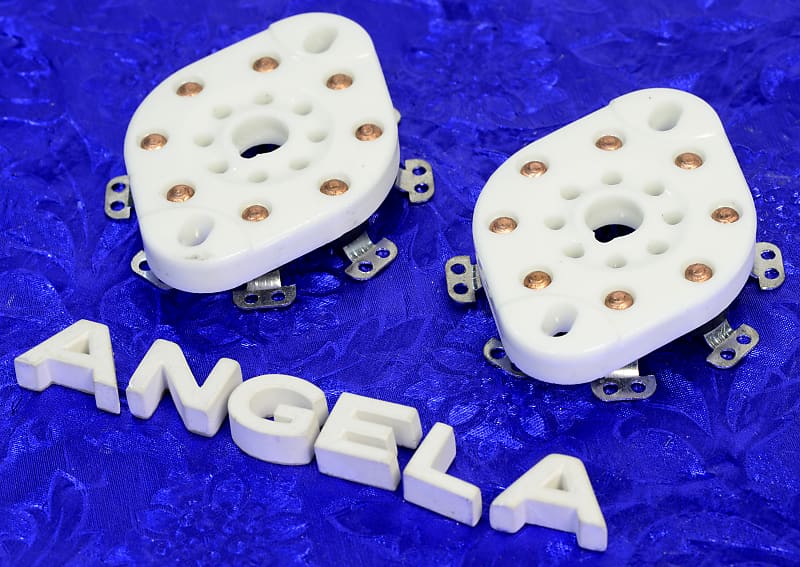 Two 8 Pin White Ceramic Wafer Tube Sockets For 6L6GC, KT88, | Reverb
