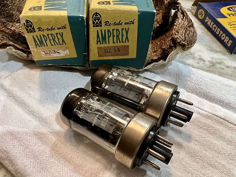 1 Philips Nos/Nib Gz34 5ar4 made for Amperex DD getters Metal | Reverb