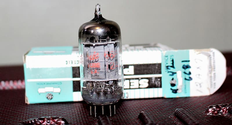 GE 12AX7 ECC83 LONG PLATE HALO GETR PERFECT BALANCE TEST NOS | Reverb