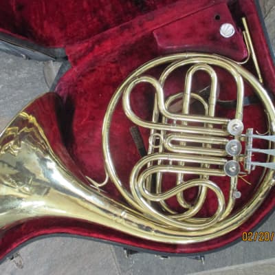 C.G. Conn Single French Horn, USA, with case/mouthpiece, Good | Reverb