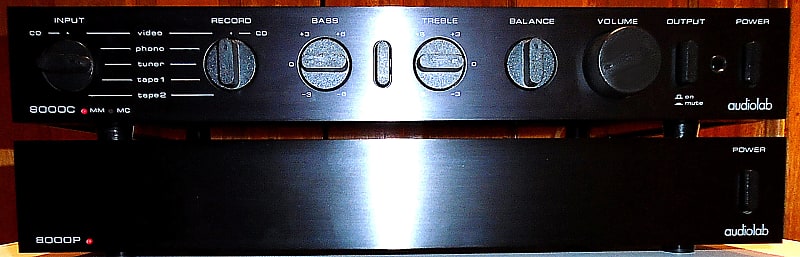 Audiolab 8000C Pre-Amplifier & 8000P Power Amp 1990s - Black | Reverb