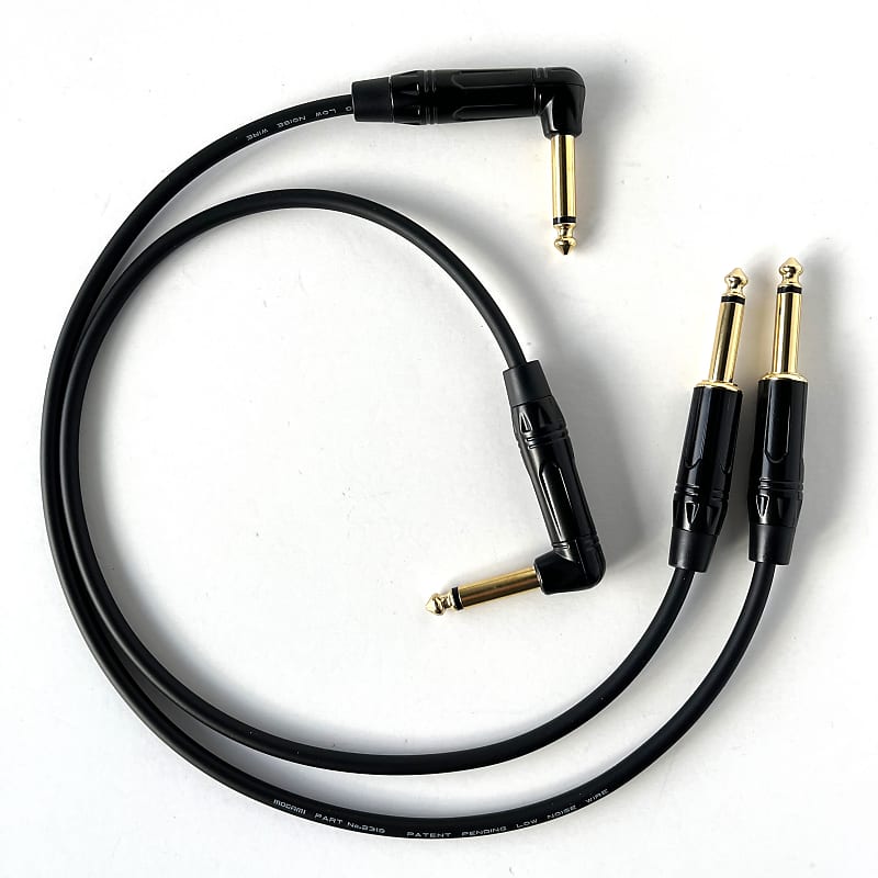 2 Pc New 18 Inch Patch Cables, Mogami 2524, Black Gold St-Rt | Reverb