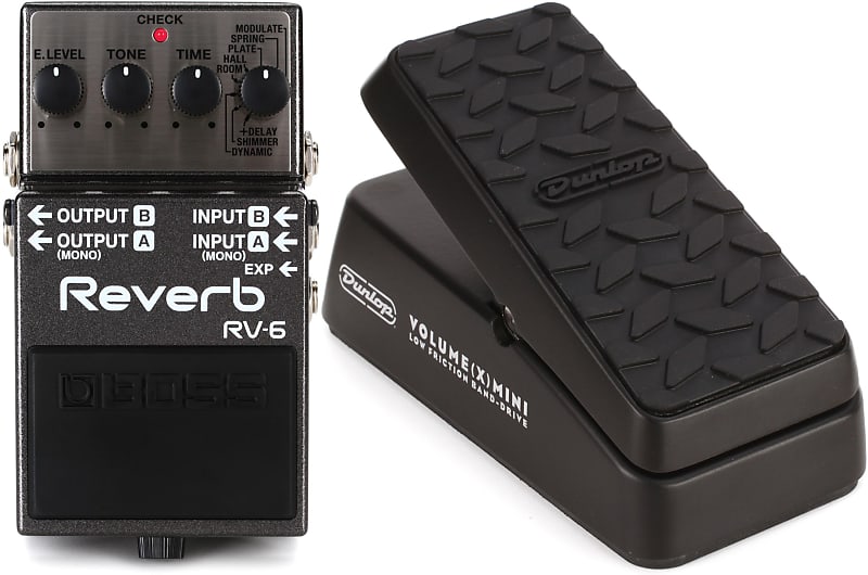 Boss RV-6 Digital Reverb Pedal Bundle with Dunlop DVP4 Volume | Reverb