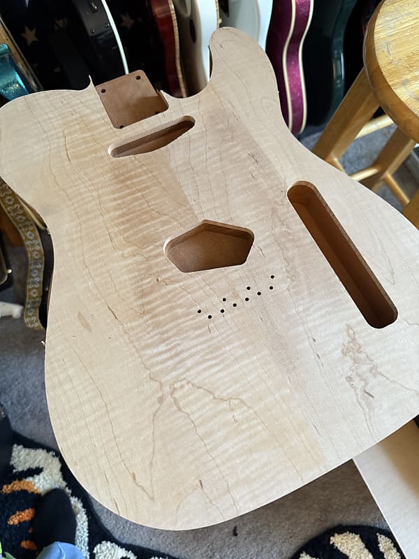 Musikraft Telecaster Body Unfinished with Maple Top | Reverb
