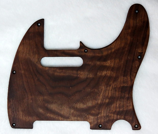 Figured Black Walnut Telecaster Style Solid Wood Pickguard | Reverb