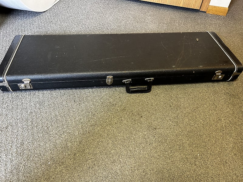 1970's Fender Precision Bass Hard Case Black w/Burgundy | Reverb