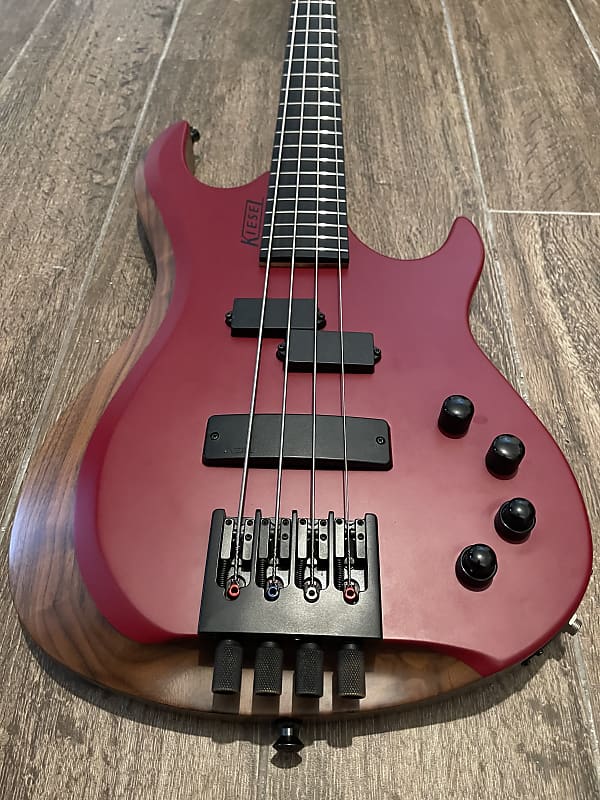Kiesel Osiris Bass 2021 Satin Red & Walnut back and sides | Reverb