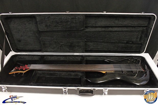 Dean Edge 6 6-String Fretless Bass w/ HSC Transparent Black | Reverb