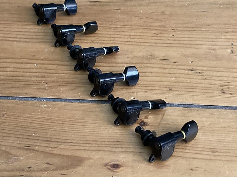 1980s Gotoh Japan 6 in Line Tuning Pegs Machineheads | Reverb UK