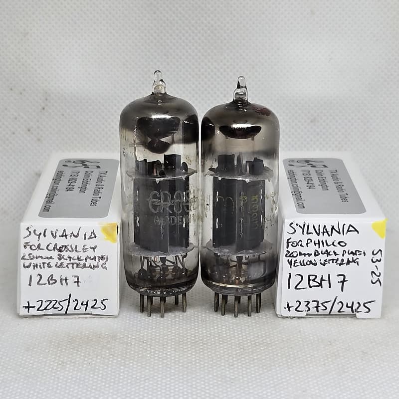 Sylvania 12BH7 Black Plate Matched (8.2%) Pair NOS 12BH7A | Reverb