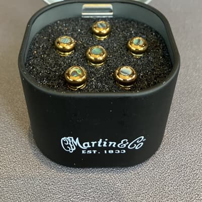 Martin APP0014 Luxe Liquid Metal Bridge Pin Set - Gold w/ | Reverb