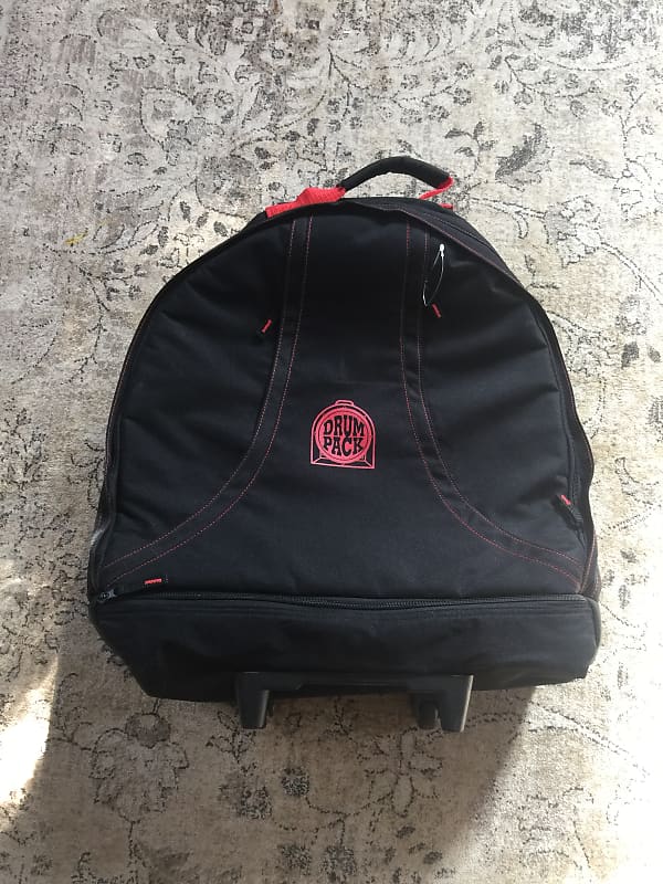 Drum Pack Snare drum soft case/backpack w wheels Black | Reverb