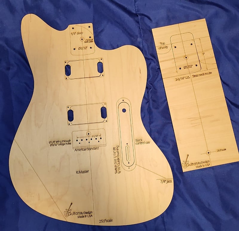 Root Style Guitar Body Routing Template HH Jazzmaster | Reverb
