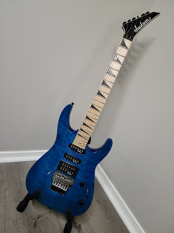 Jackson JS34Q Dinky DKAM 2016 - Translucent Blue Quilted | Reverb
