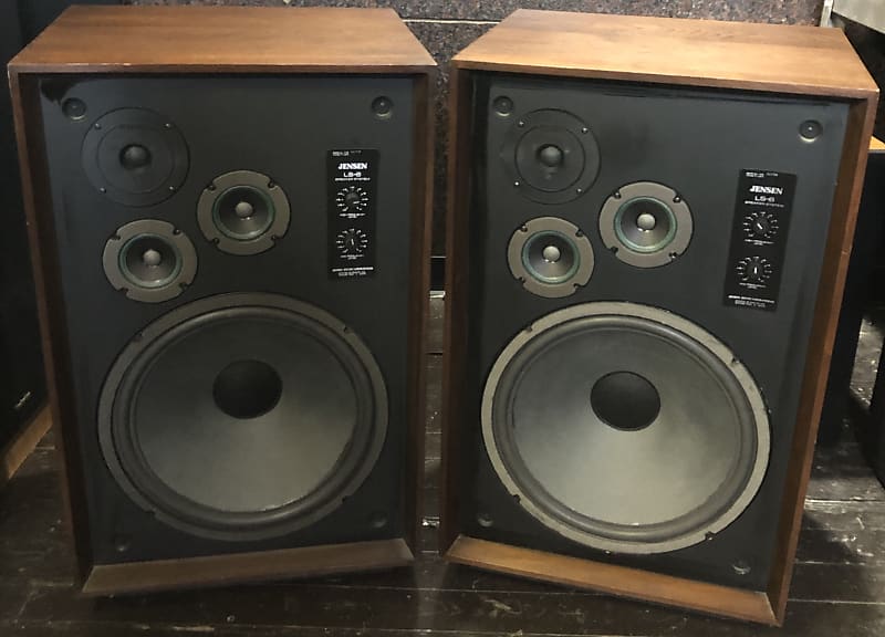 Jensen LS-6 Vintage Speakers 15" Woofer 3 Way Wood Veneer | Reverb