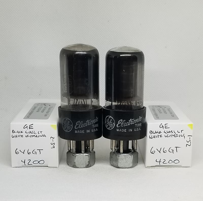 GE 6V6GT Black Glass Perfectly Matched Pair NOS 6V6 | Reverb