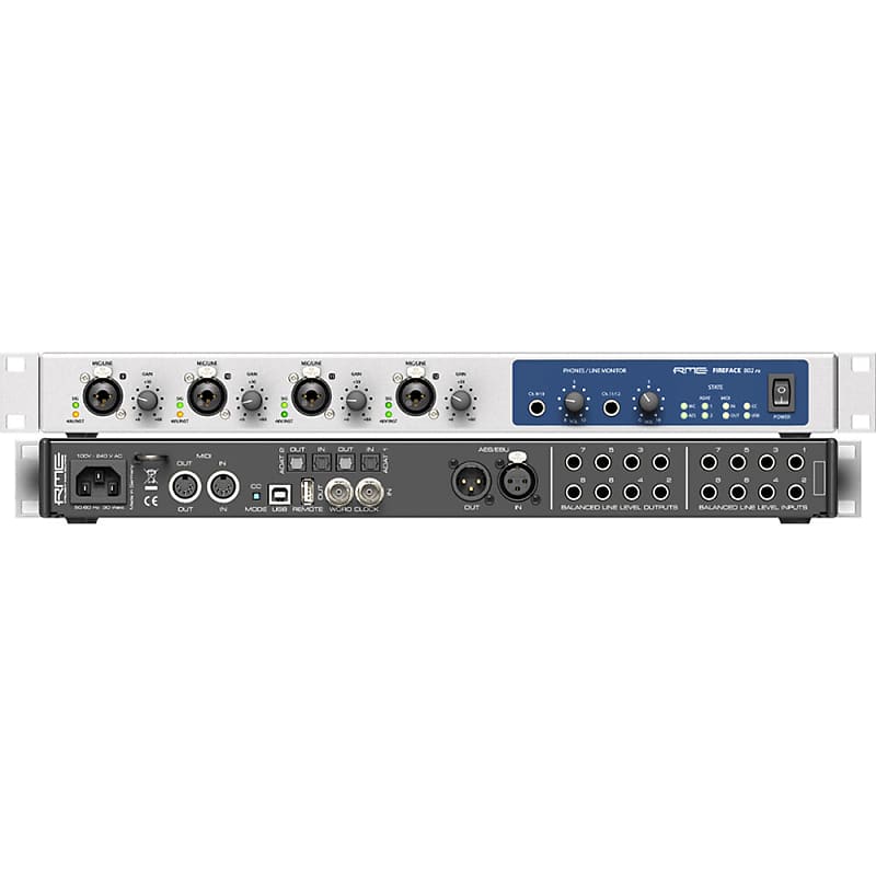 RME Fireface 802 FS 60-Channel USB-B Audio/MIDI Interface | Reverb