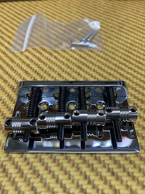 New Fender Standard Bass Guitar Bridge Assembly - Chrome | Reverb