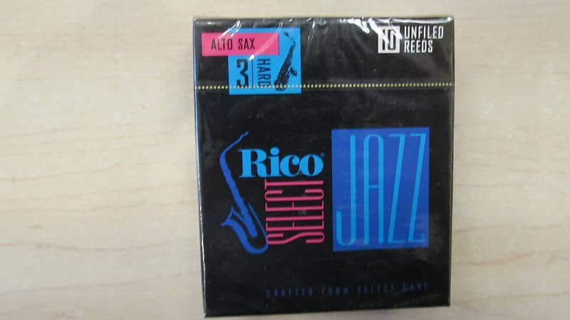 Rico Jazz Select unfiled Alto sax reeds 10 box #3 hard | Reverb