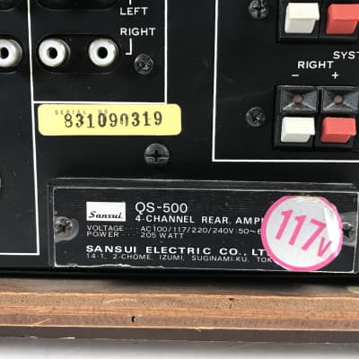Sansui QS-500 4 Channel Rear Amplifier | Reverb