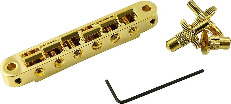 TonePros Standard Tune-O-Matic Bridge With Small Posts Gold | Reverb