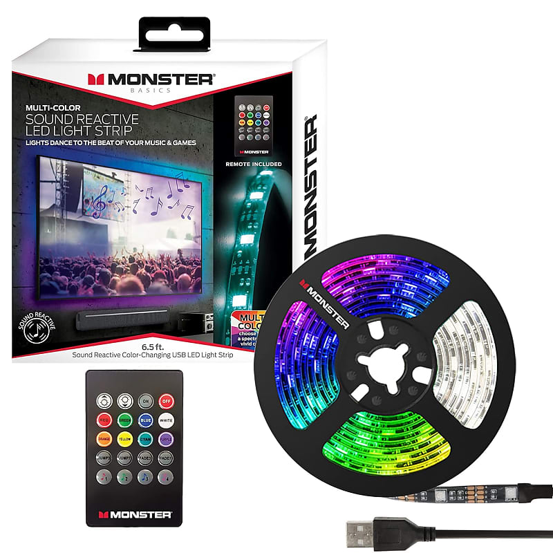 Sound Reactive Led Light Strip, 6-1/2’, Multicolor | Reverb
