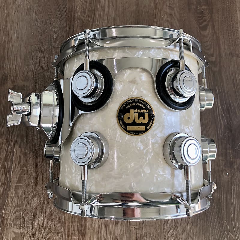 DW 8x8” Rack Tom, 1990s Keller Gold/Black Badge-Era - White | Reverb