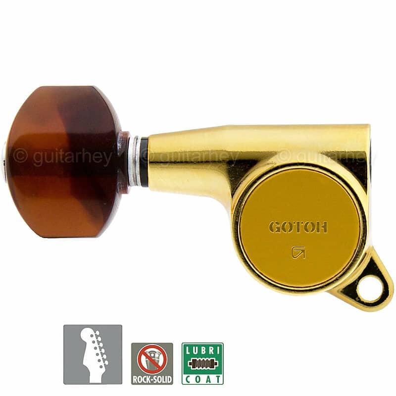 NEW Gotoh SG381 Tuners Set 6 in line Keys TORTOISE Buttons | Reverb