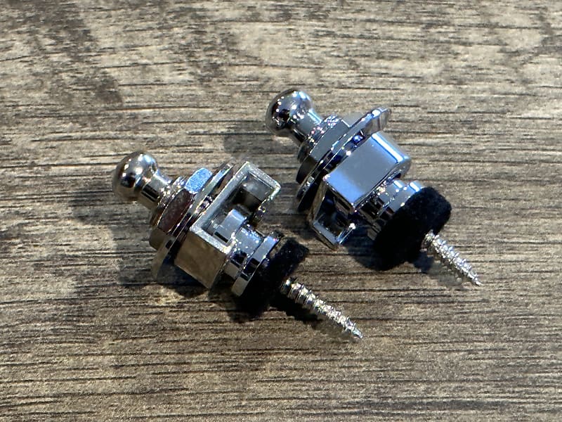 Genuine Schaller CHROME Guitar Strap Locks Pair/Set | Reverb